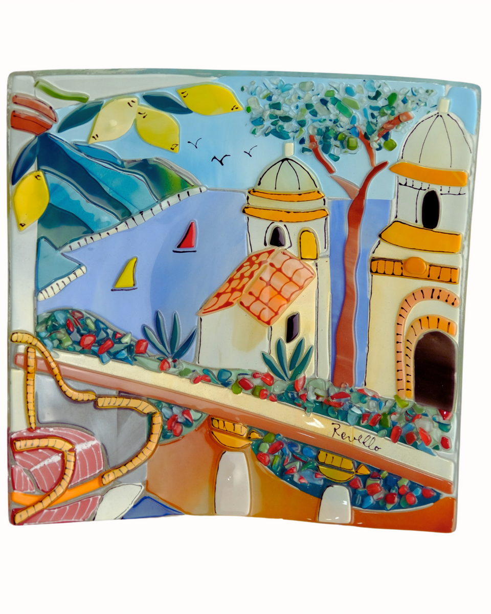 Landscapes - Ravello - Table-top square plate – Murano Art Italy